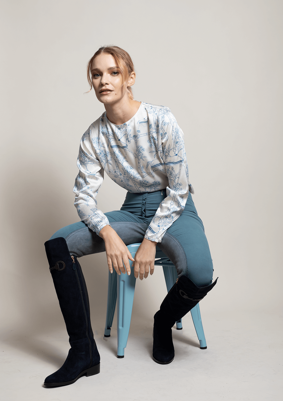 Merens Blouse | Clemente Navy & Cream